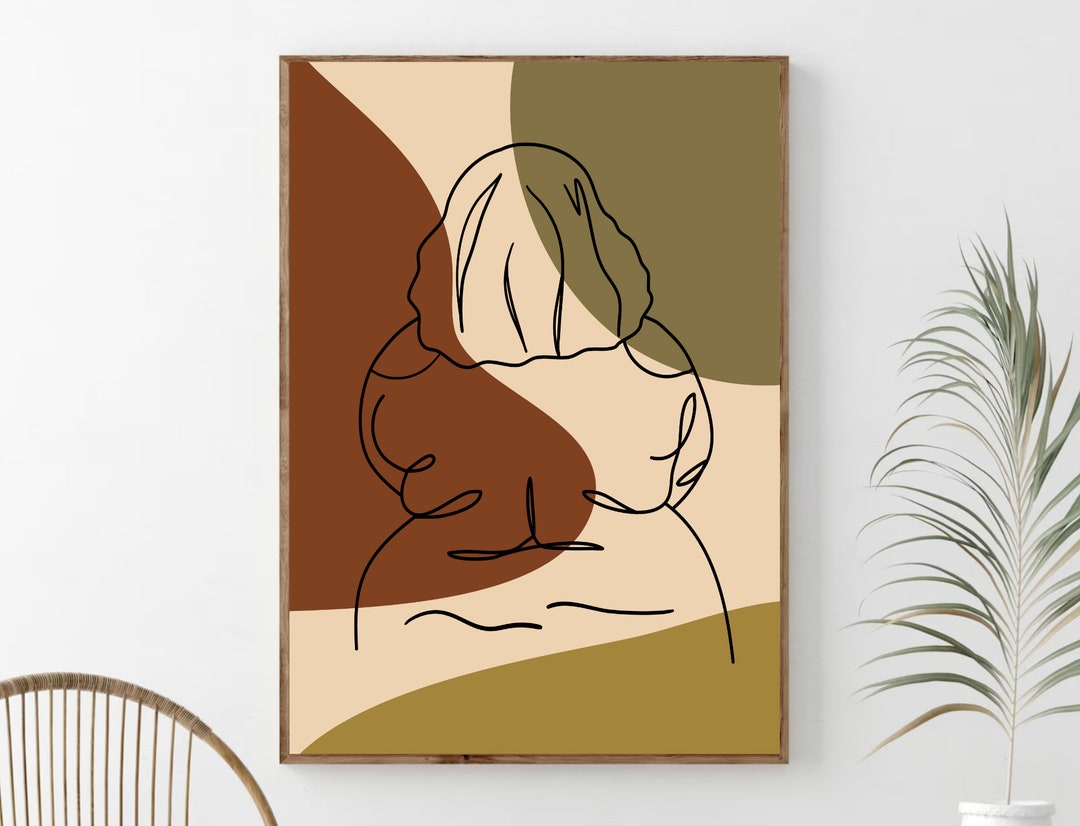 Curvy Girl Line Art, Printable Art, Minimalist Woman Art, Abstract Boho ...