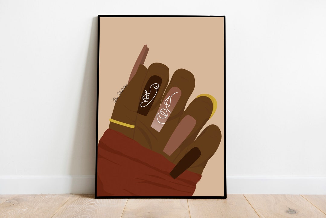 Nail Salon Art DIGITAL DOWNLOAD Black Woman Art Black Girl - Etsy