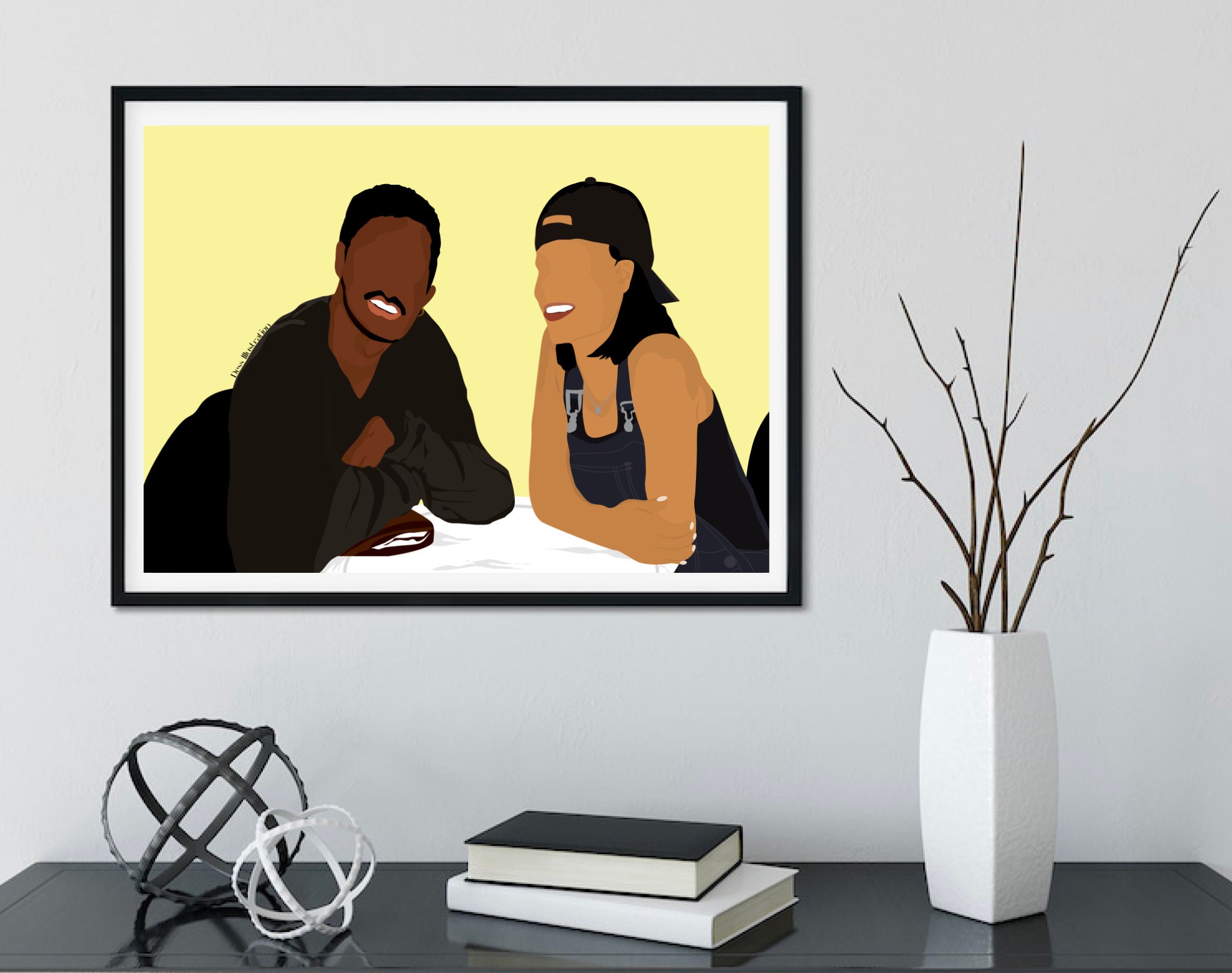 Love Jones Art Print, DIGITAL DOWNLOAD, 90's Classic Movie, Black ...