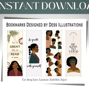 Black Girl Bookmarks | Black Women Bookmark | Printable Bookmark | DIY ...