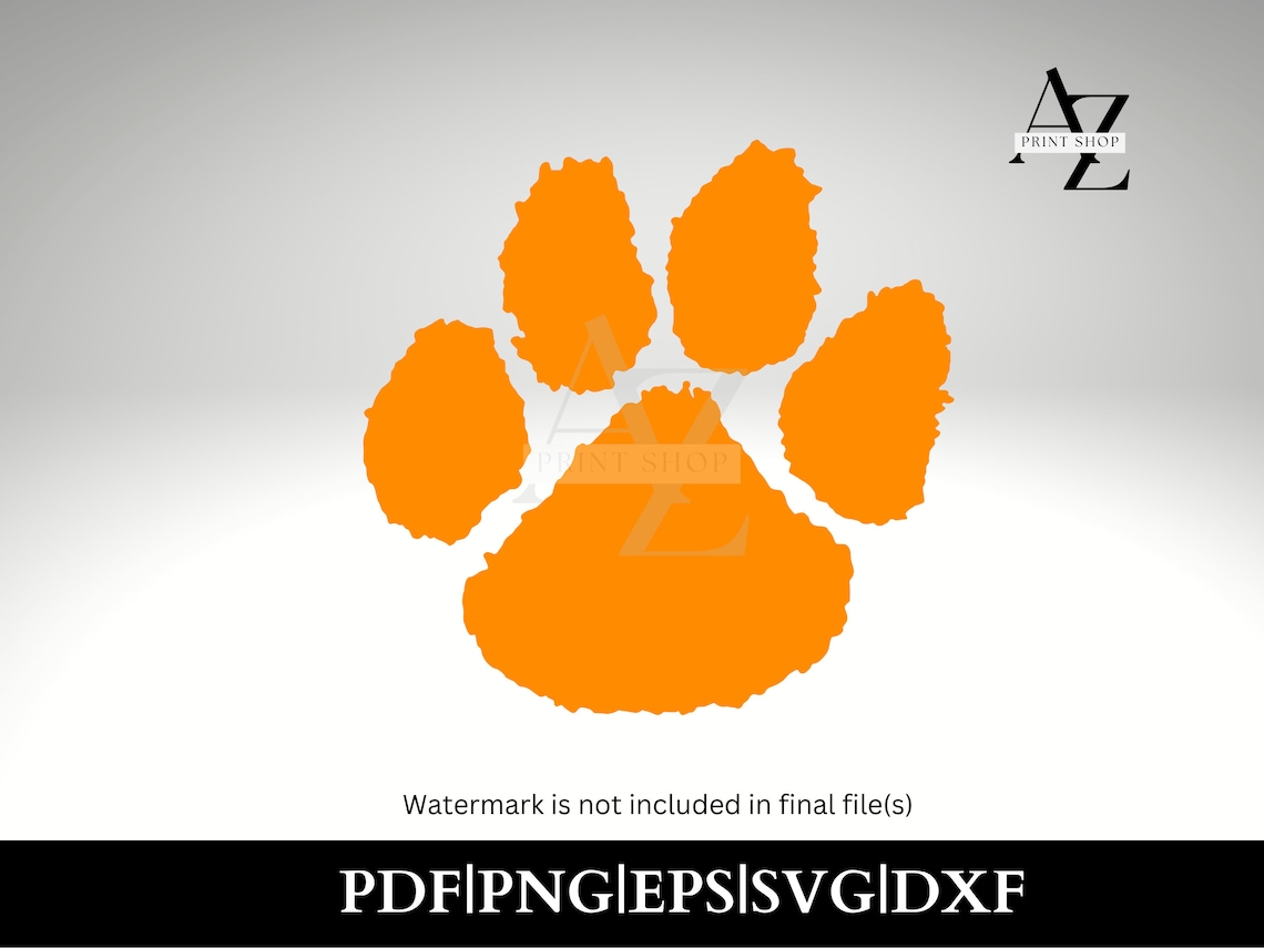 Tiger Paw Print Svg, Tiger Paw Outline Png, Tiger Paw Decal, Tiger Paw ...