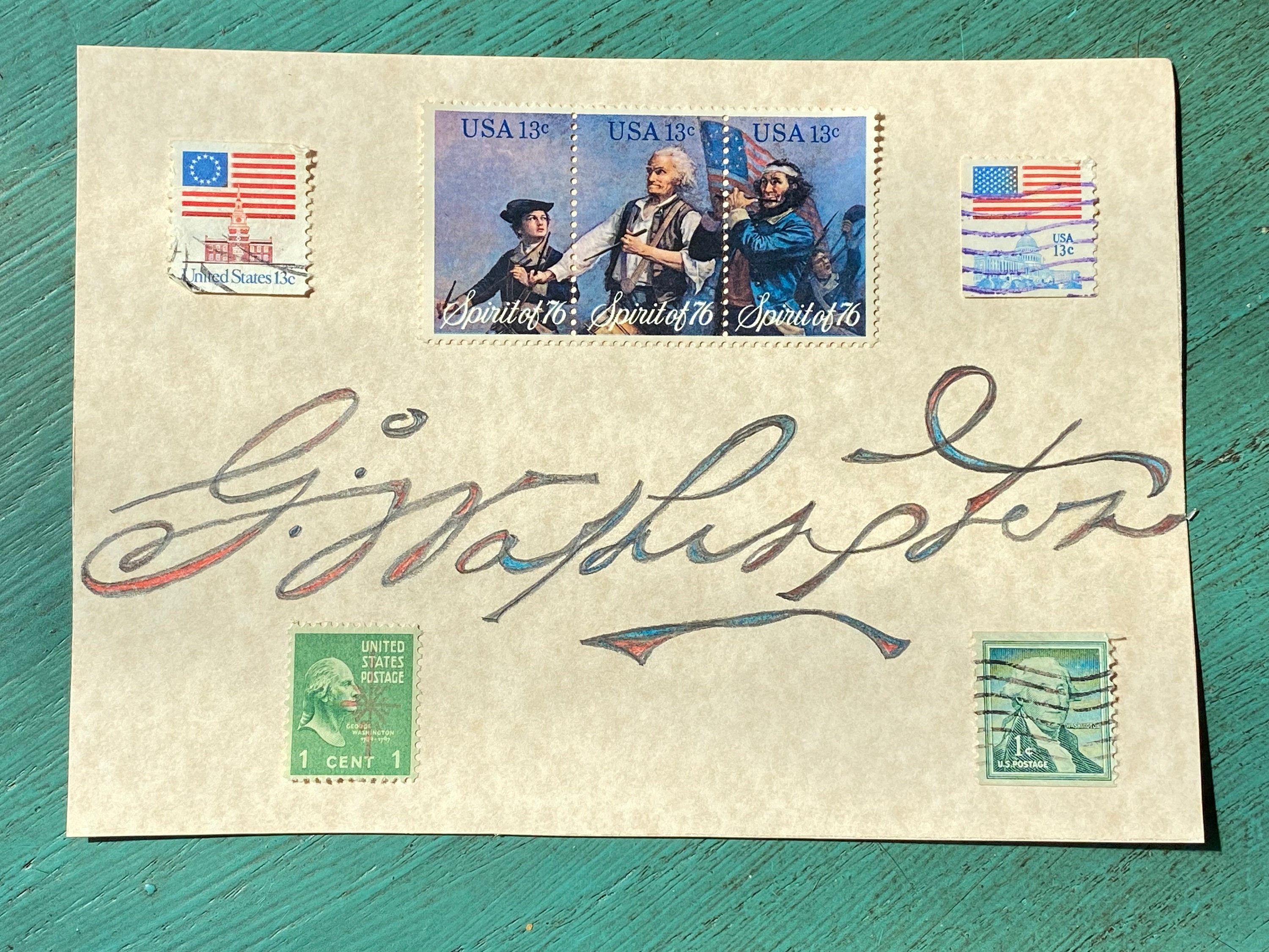 George Washington Signature & Stamp Collectible - Etsy