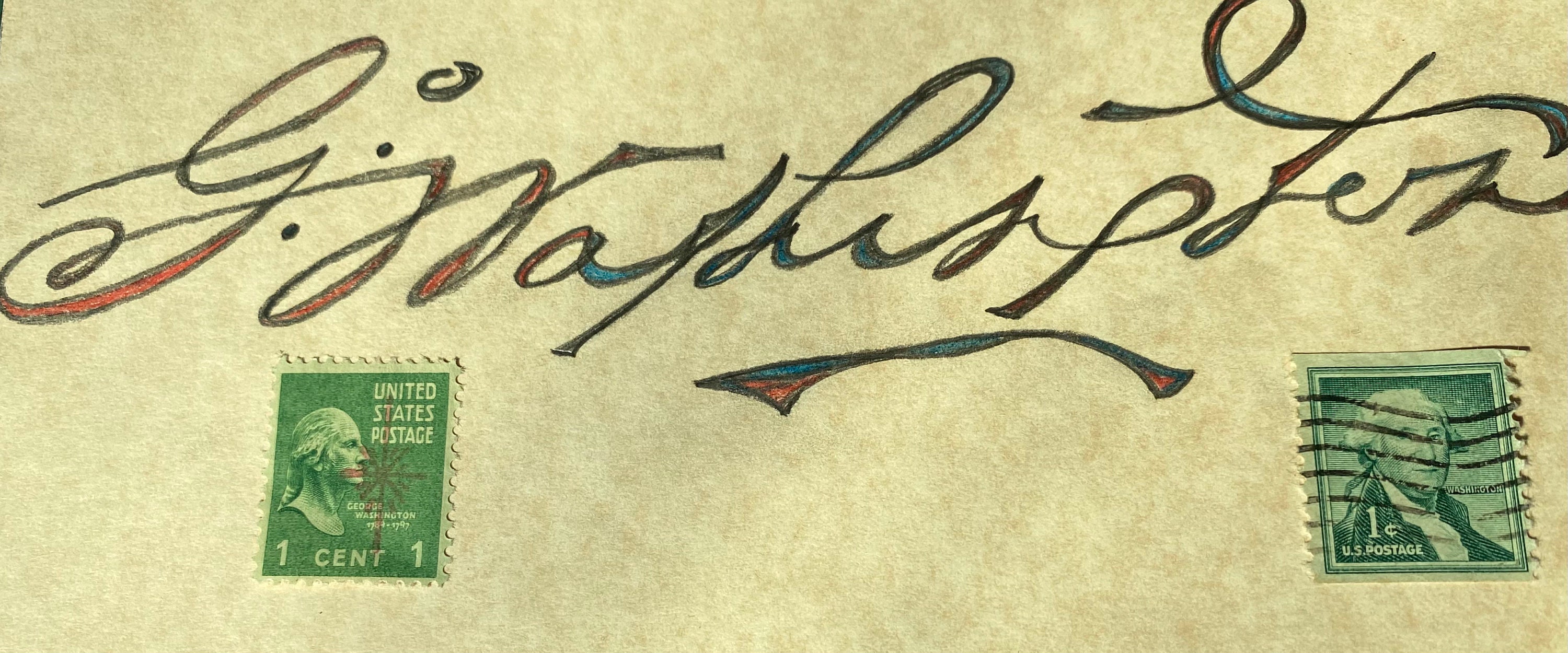 George Washington Signature & Stamp Collectible - Etsy