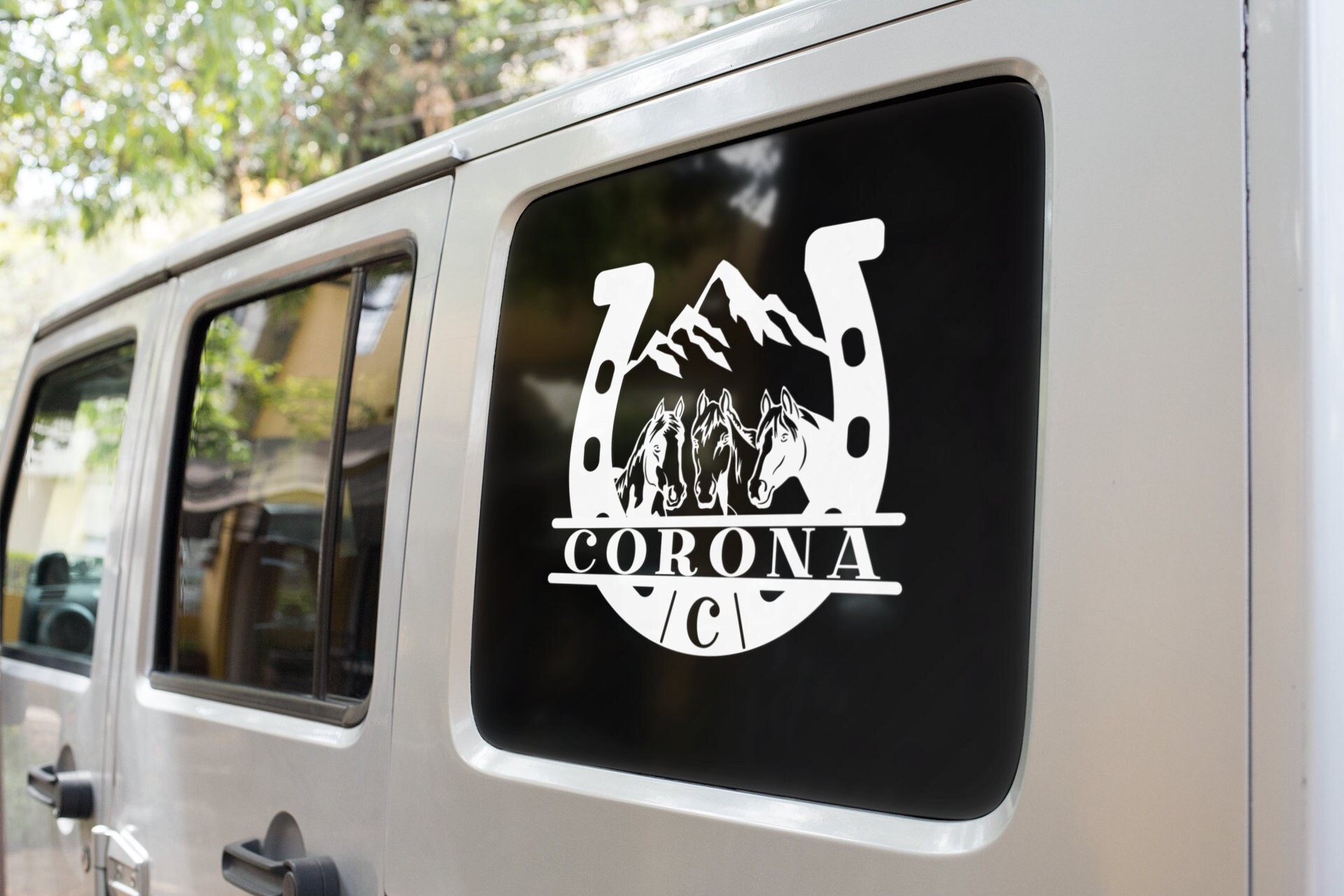Western Horse Decal With Horseshoe Personalized Last First Name or ...