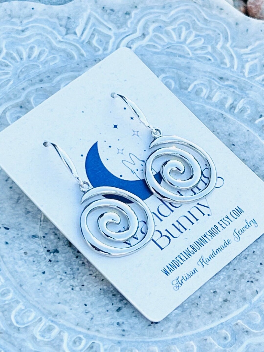 Silver Spiral Earrings, Swirl Jewelry, Symbolic Charm, Whimsical Swirls ...