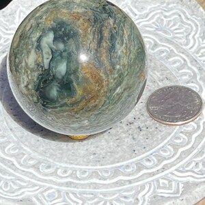 Indian Agate Sphere With Stand, 248g, Fancy Jasper Stone, Green ...
