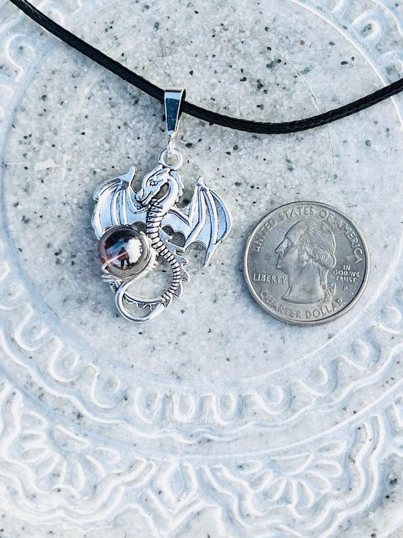 Silver Dragon Pendant, Mythical Creature Jewelry, Guardian Necklace ...