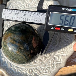 Indian Agate Sphere With Stand, 248g, Fancy Jasper Stone, Green ...