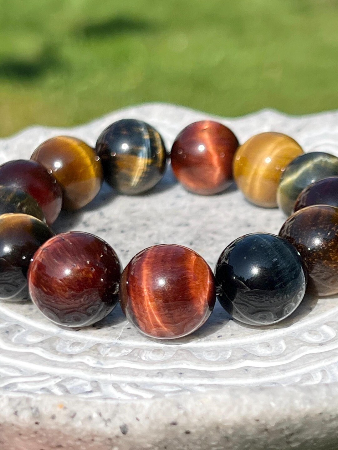 Tigers Eye Bracelet, Blue Hawks Eye Beads, Red Dragon's Eye Accessories ...