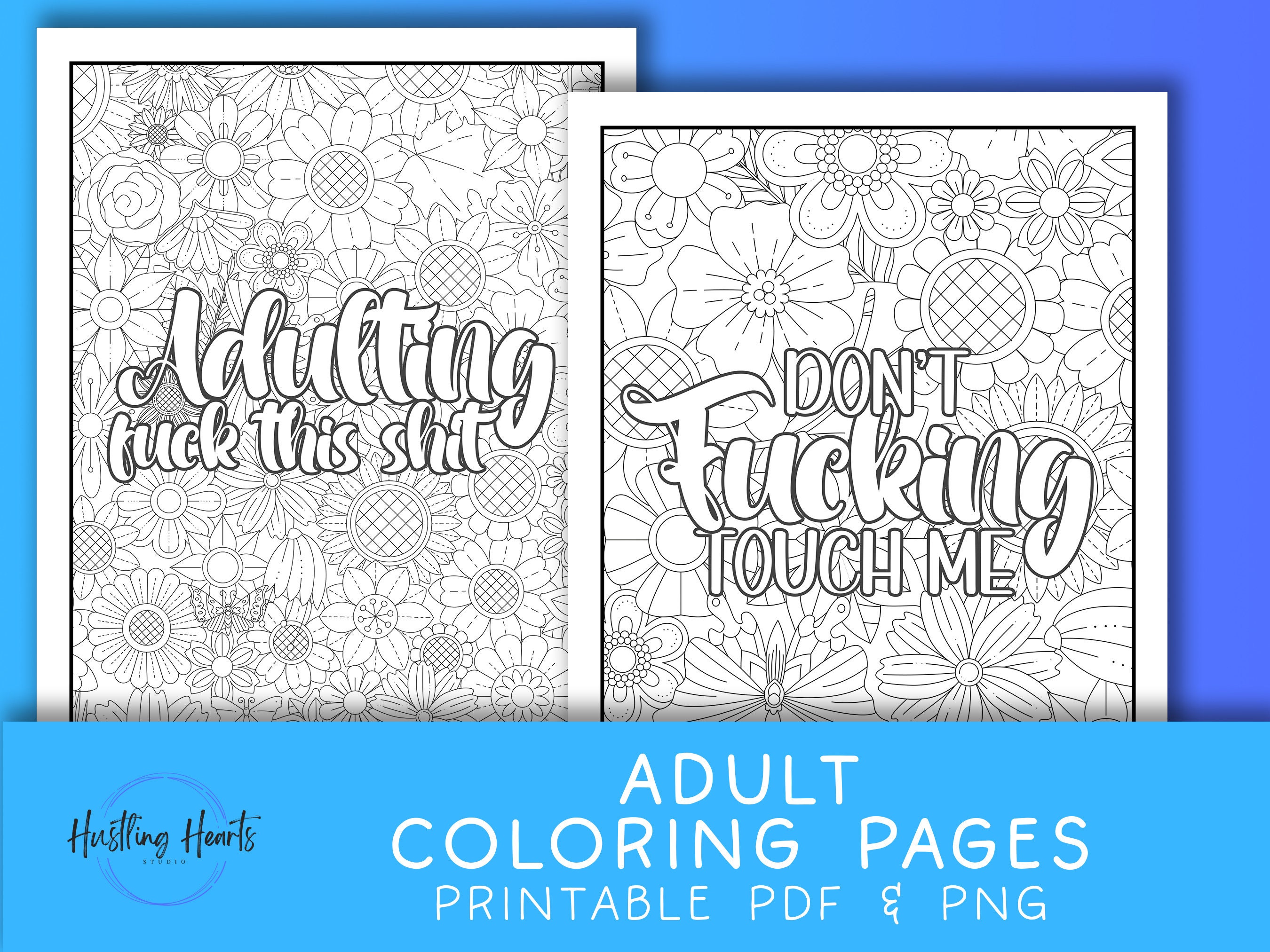 10 Adult Coloring Pages Printable Curse Words Swear Word Coloring ...