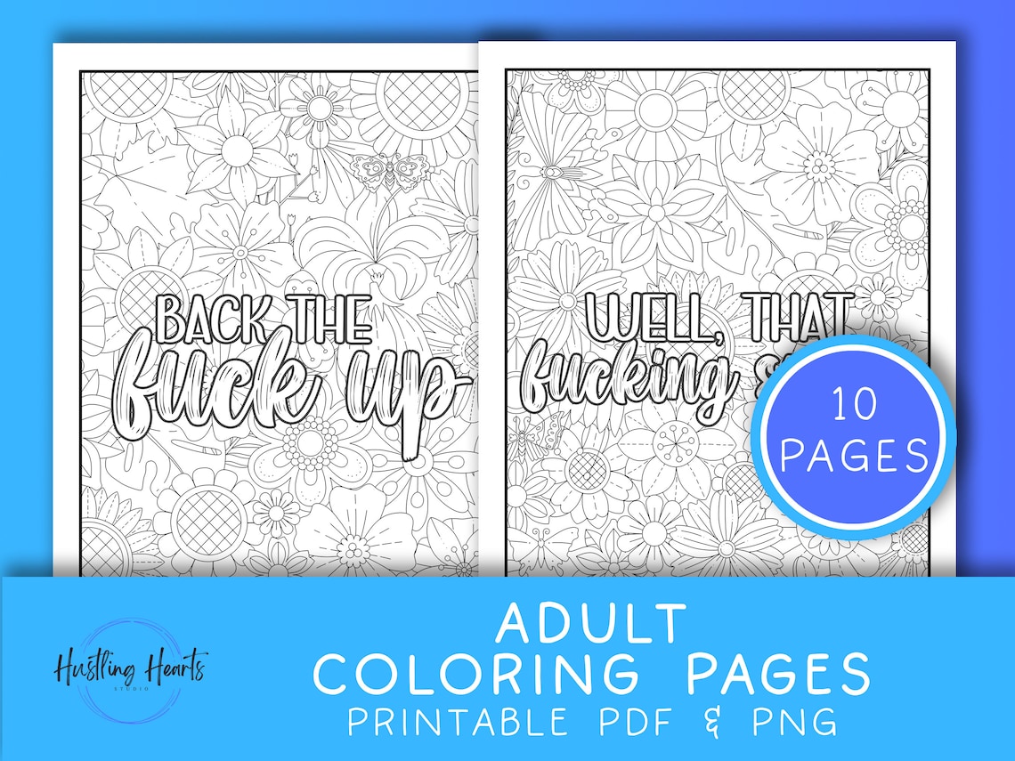 10 Adult Coloring Pages Printable Curse Words Swear Word Coloring ...