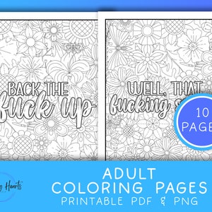 10 Adult Coloring Pages Printable Curse Words Swear Word Coloring ...