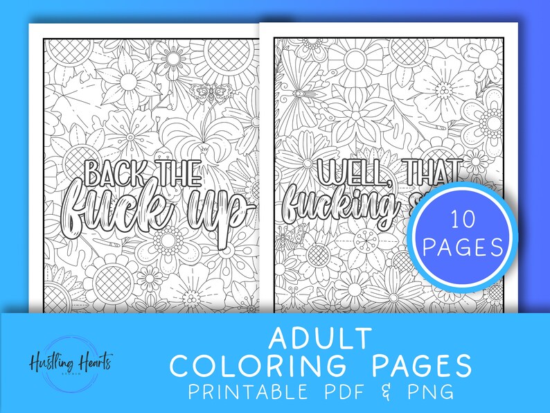 10 Adult Coloring Pages Printable Curse Words Swear Word Coloring ...