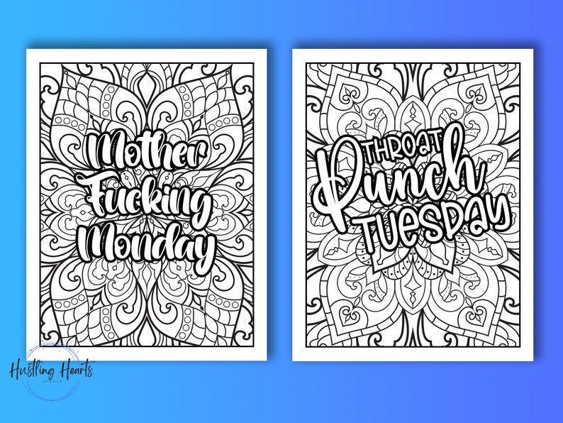 Adult Coloring Pages Weekday Printable Curse Words Swear Word Coloring ...