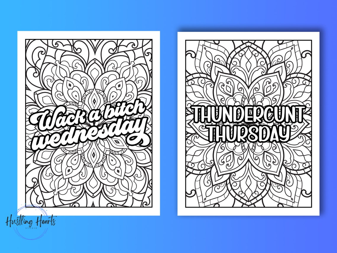 Adult Coloring Pages Weekday Printable Curse Words Swear Word Coloring ...