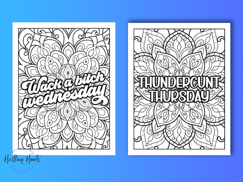 Adult Coloring Pages Weekday Printable Curse Words Swear Word Coloring ...
