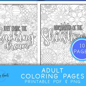 10 Adult Coloring Pages Printable Curse Words Swear Word Coloring ...