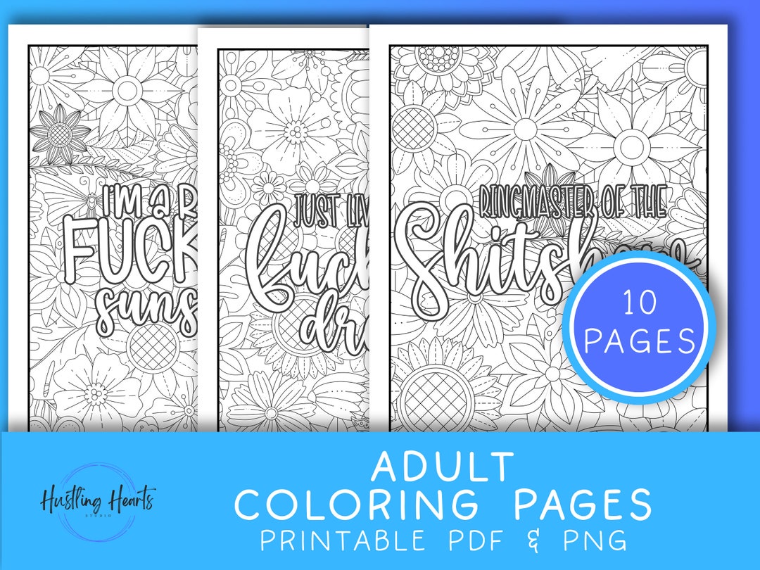 10 Adult Coloring Pages Printable Curse Words Swear Word Coloring ...