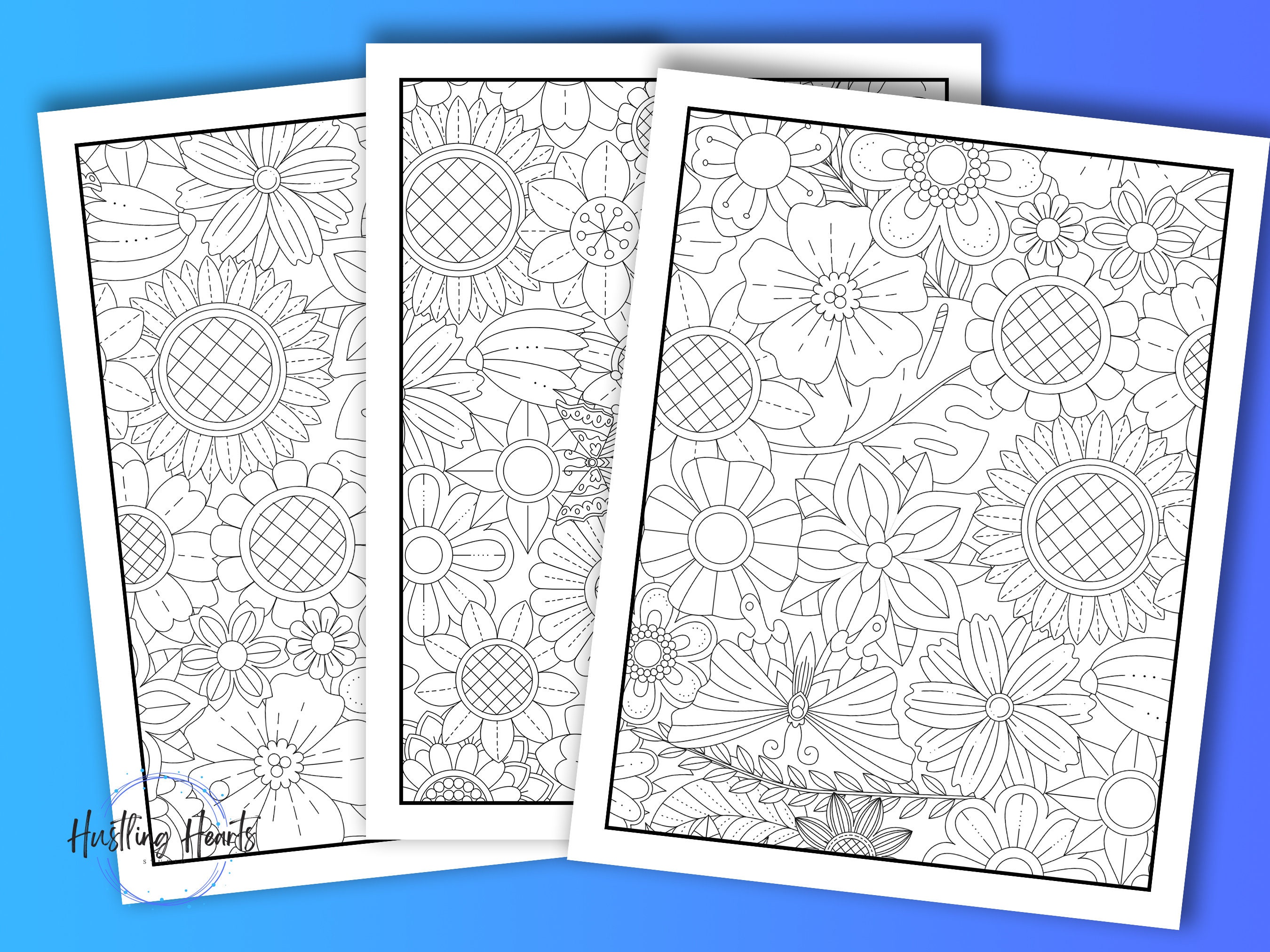 Floral Coloring Pages - 10 Beautiful Floral and Flower Coloring Pages ...