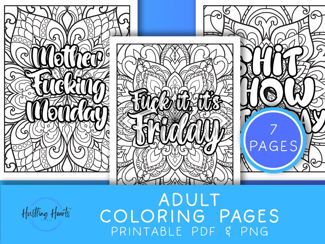 Adult Coloring Pages Weekday Printable Curse Words Swear Word Coloring ...