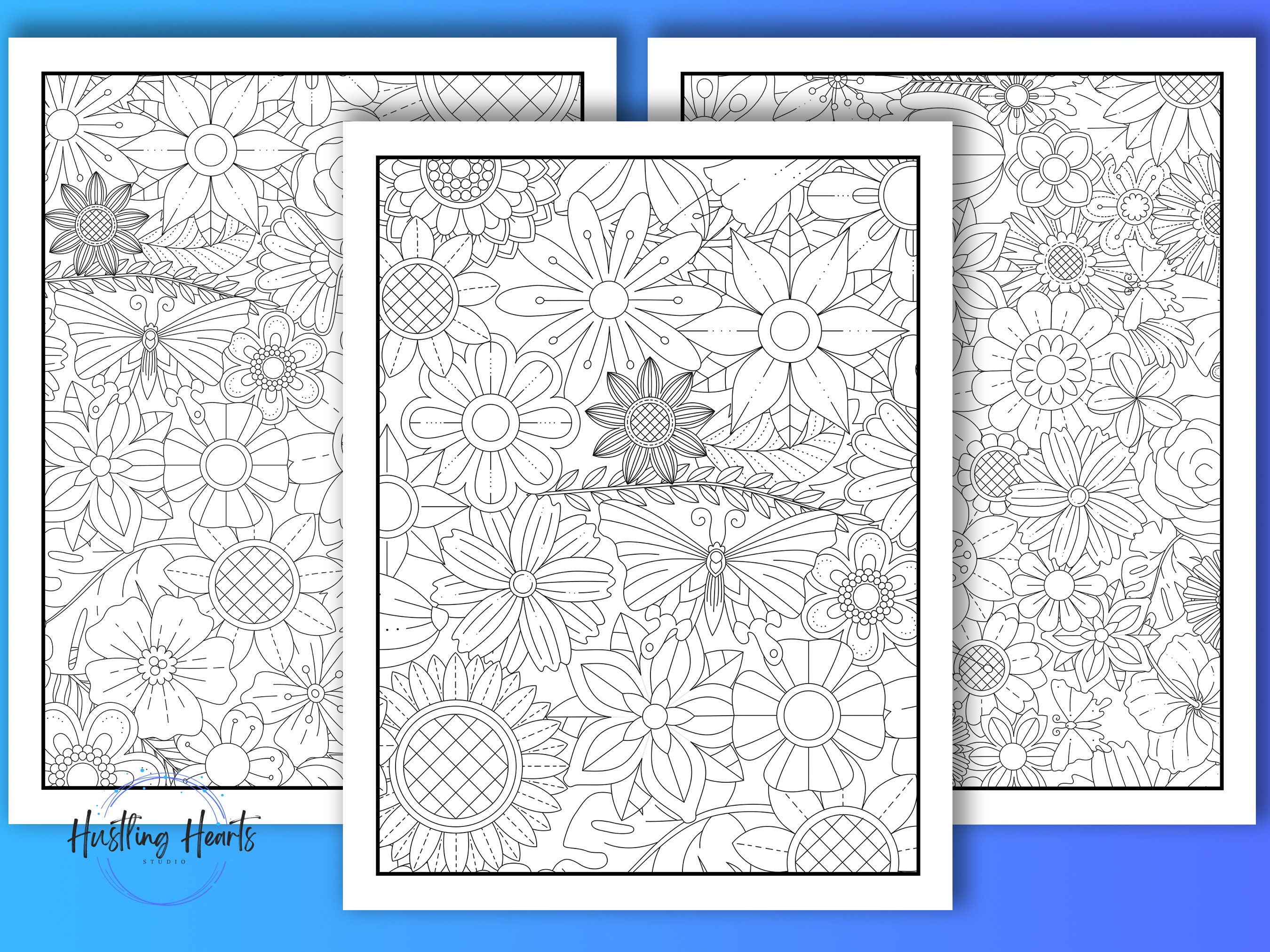 Floral Coloring Pages - 10 Beautiful Floral and Flower Coloring Pages ...