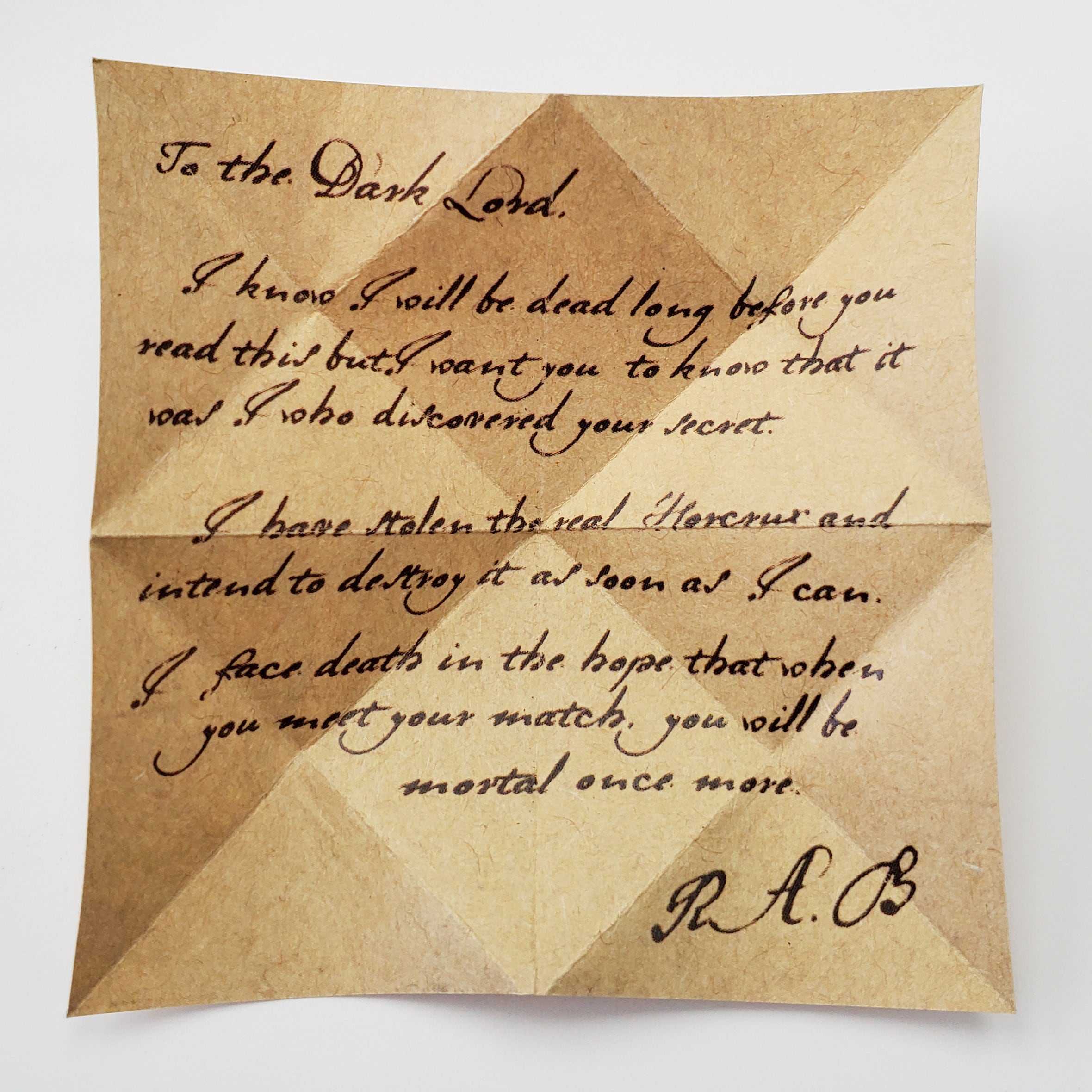 R.A.B. Letter / Note to the Dark Lord - Etsy
