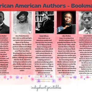 African American Authors Bookmarks Black Writers Black History Month ...