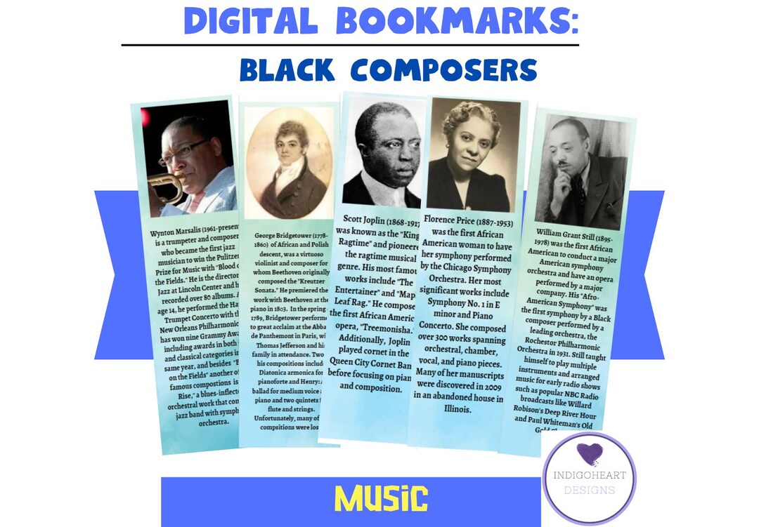 10 Black Composers| Arts and Culture| Black History Month | Printable ...