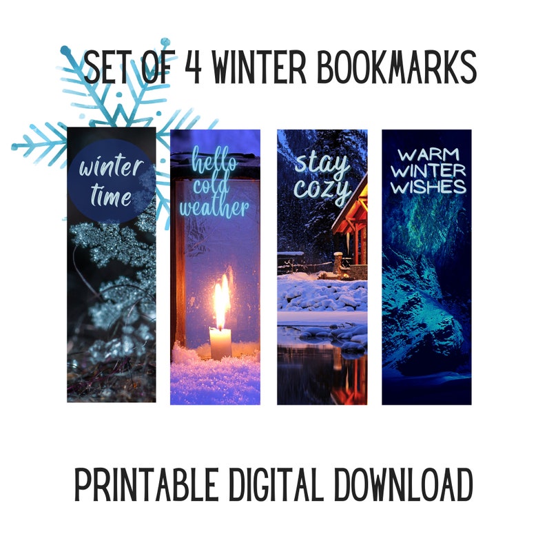 Winter Chill Bookmarks Printable Digital Download, Set of 4, Set A - Etsy