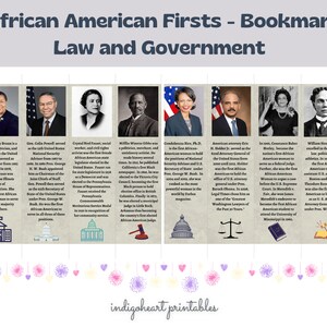 African American Firsts Bookmarks | Law and Government | Black History ...