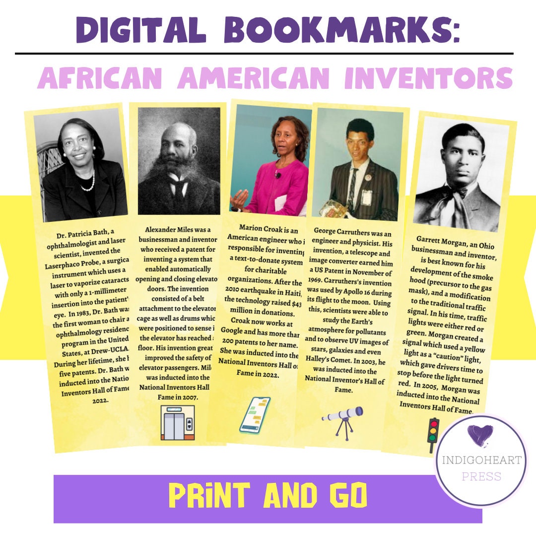 African American Inventors Bookmarks | Inventions and Technology ...