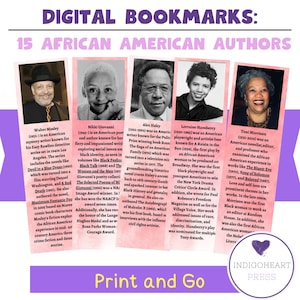African American Authors Bookmarks Black Writers Black History Month ...