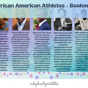 African American Athletes Bookmarks | Sports | Black History Month ...