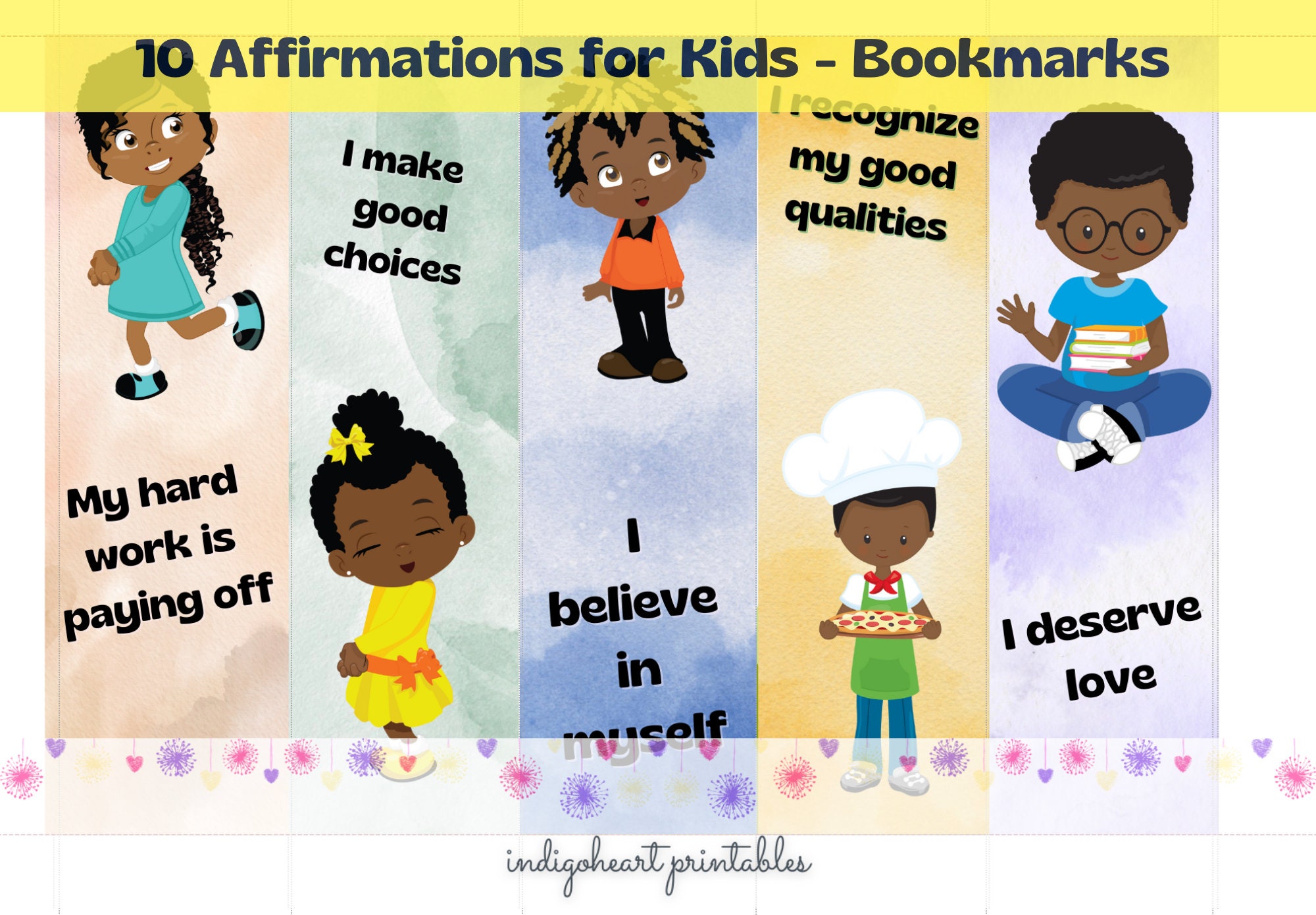 Positive Affirmations for Kids Bookmarks Inspirational Encouragement ...