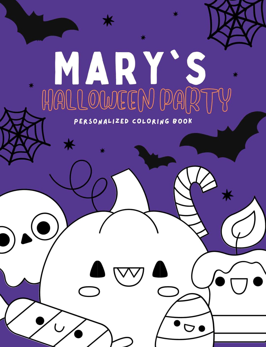 Customizable Halloween Coloring Pages for Kids, Personalized Kids ...