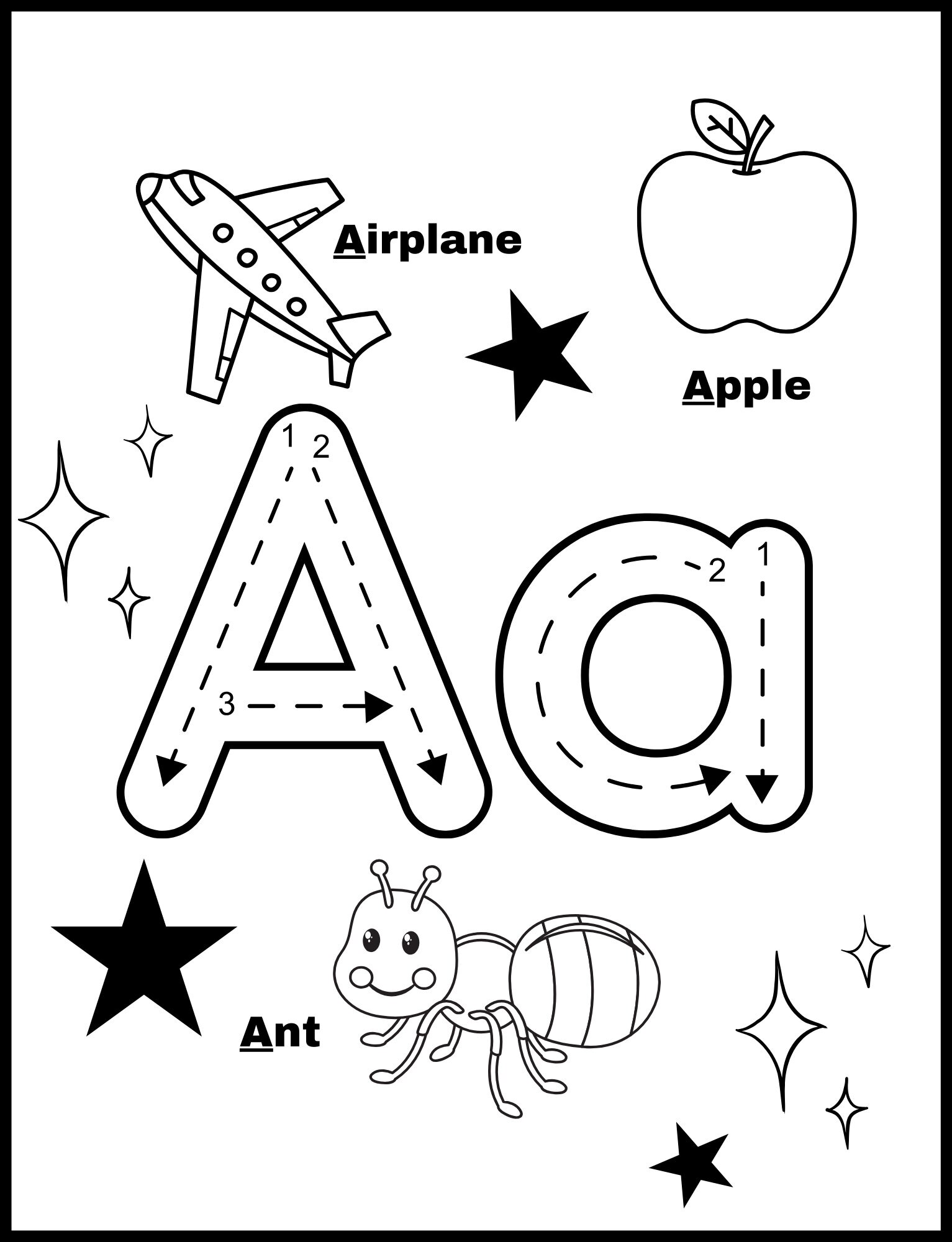 Preschool Kindergarten Traceable Letters for Kids, 26 ABC Phonics ...