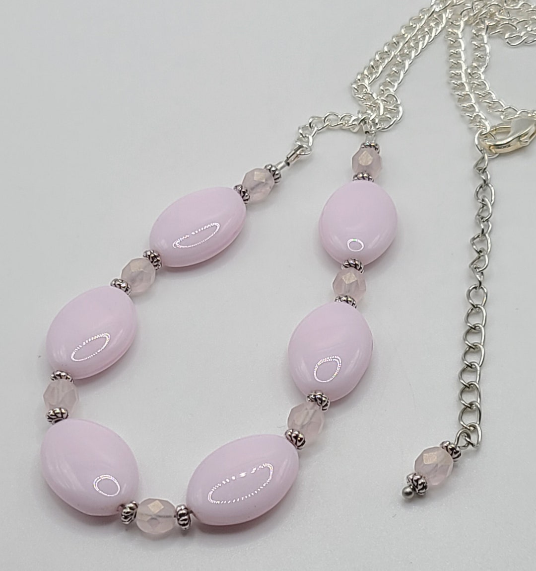 Light Pink Necklace Blush Pink Necklace Pink Chunky - Etsy