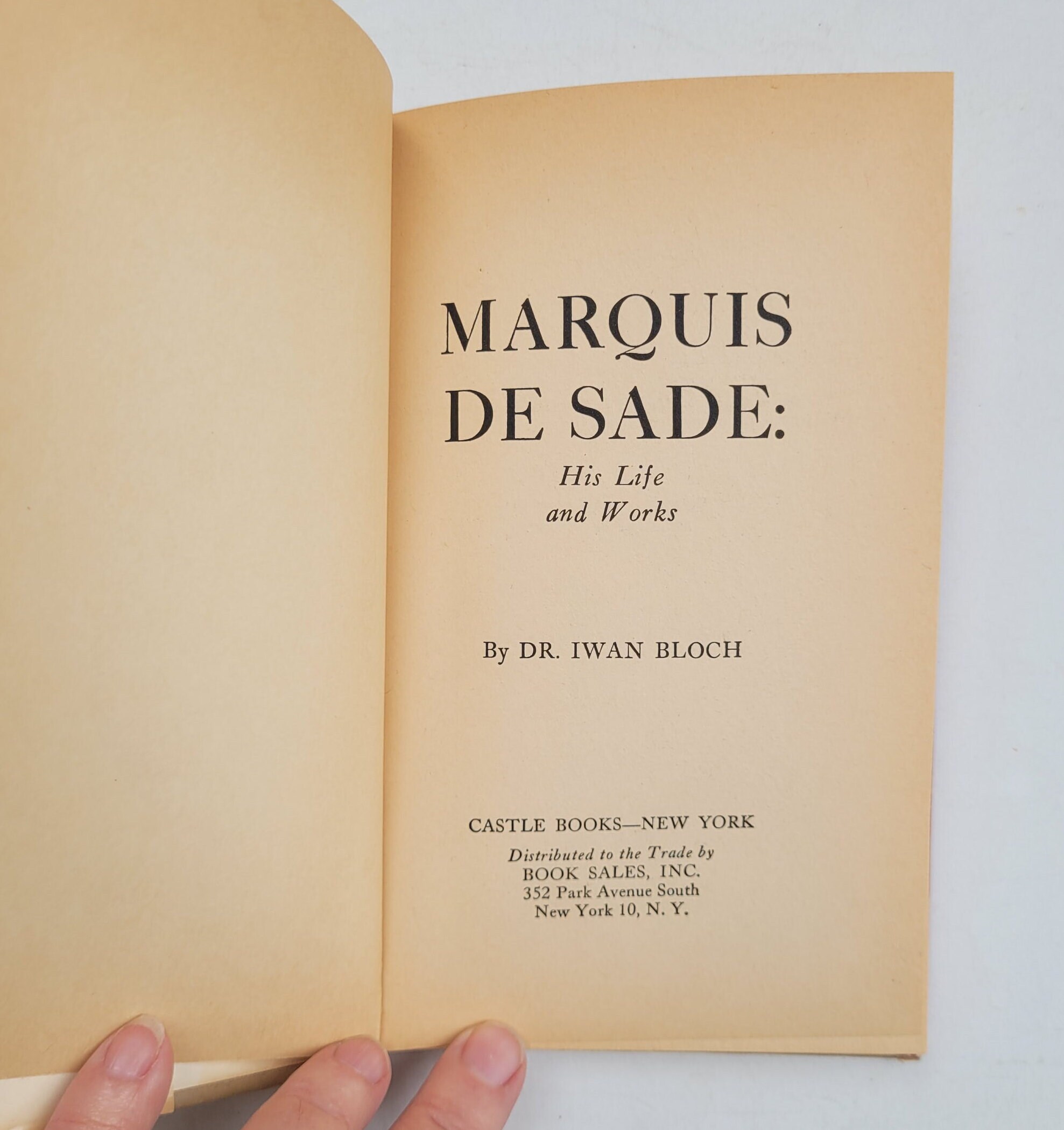 Marquis De Sade His Life and Works by Iwan Bloch 1948 Castle Books - Etsy