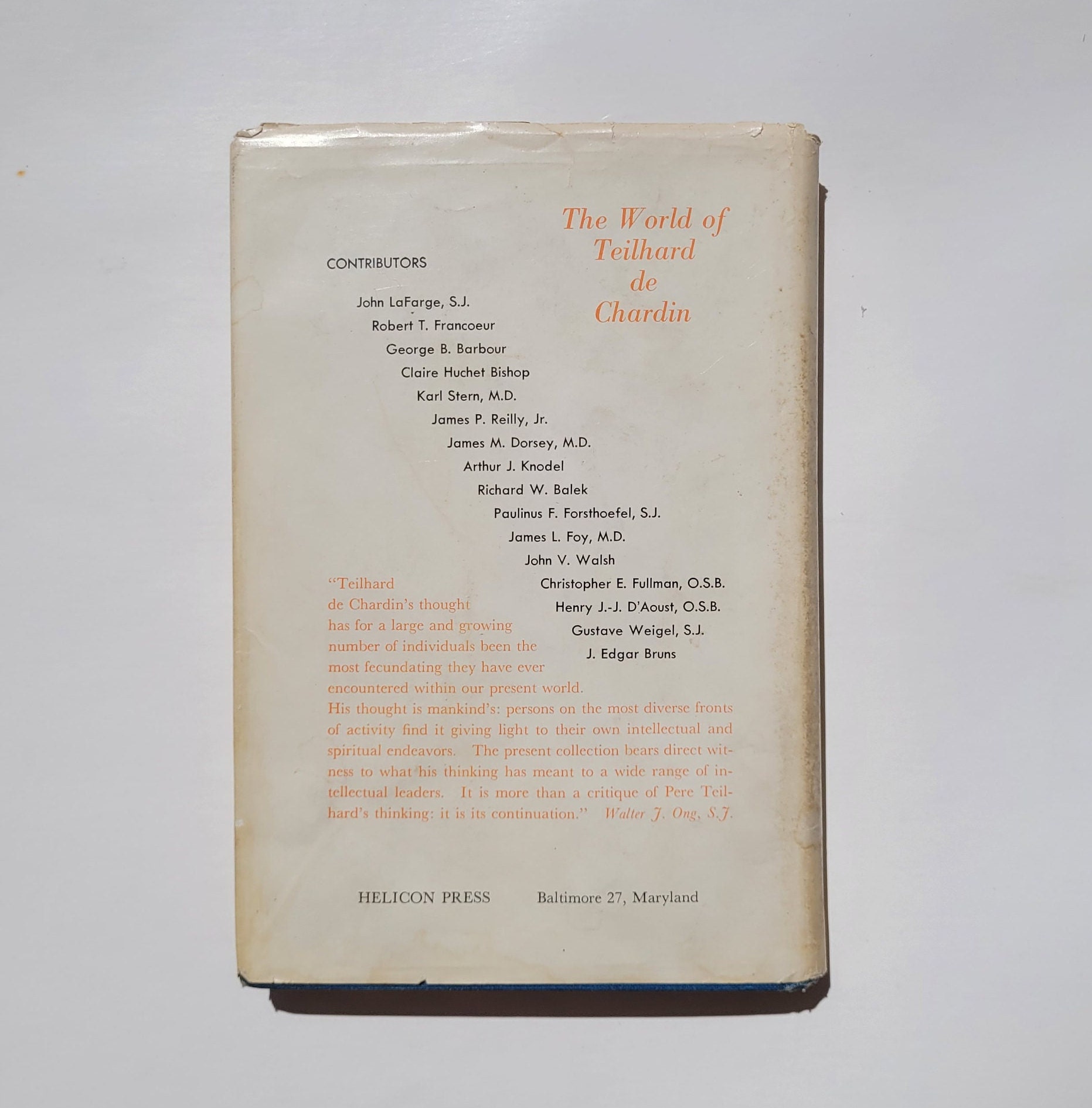 The World of Teilhard De Chardin Edited by Robert T. Francoeur 1961 - Etsy