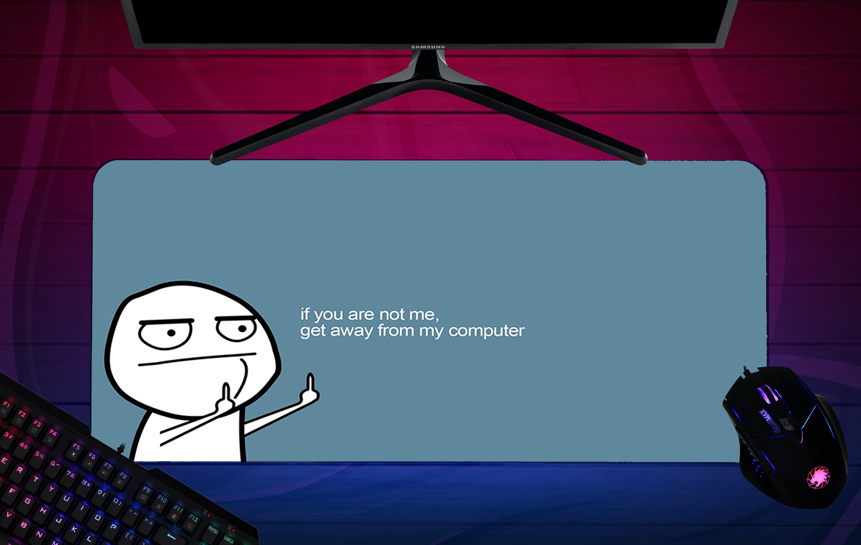 Rude Meme Funny Unique Desk Mat Mouse Pad Craft Mat - Etsy