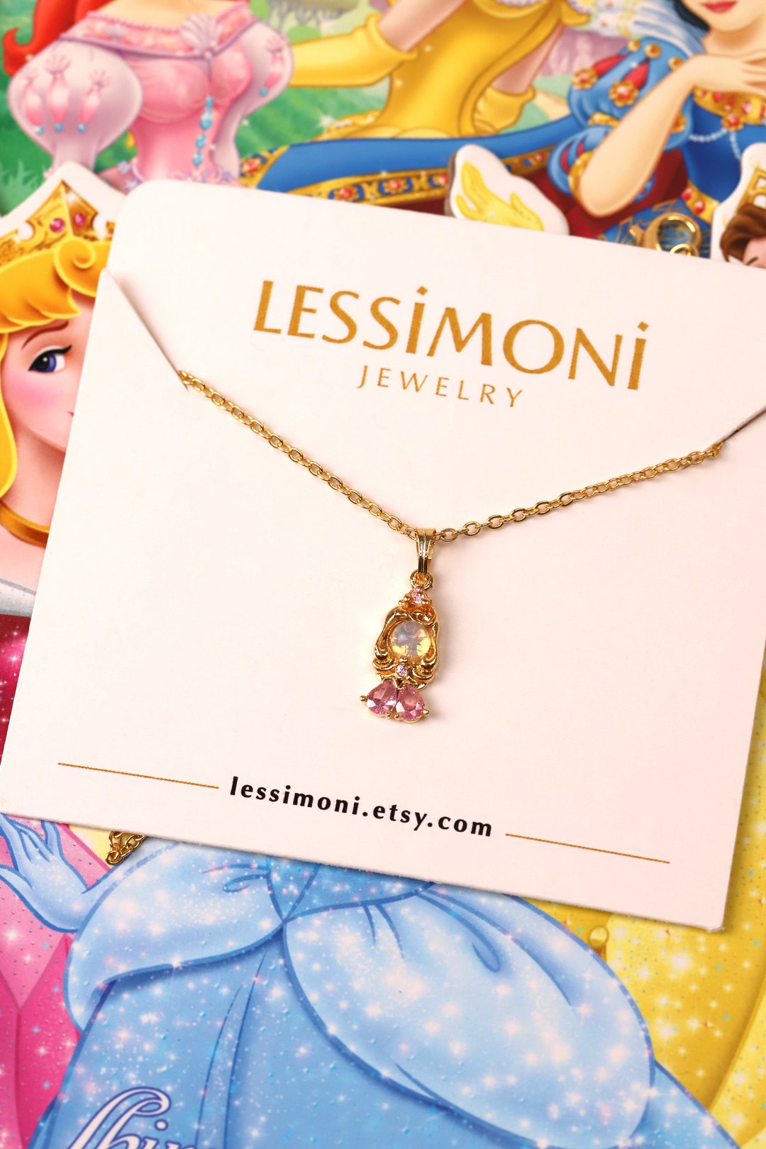 Princess Necklace Princess Aurora Necklace Perfect Dainty - Etsy