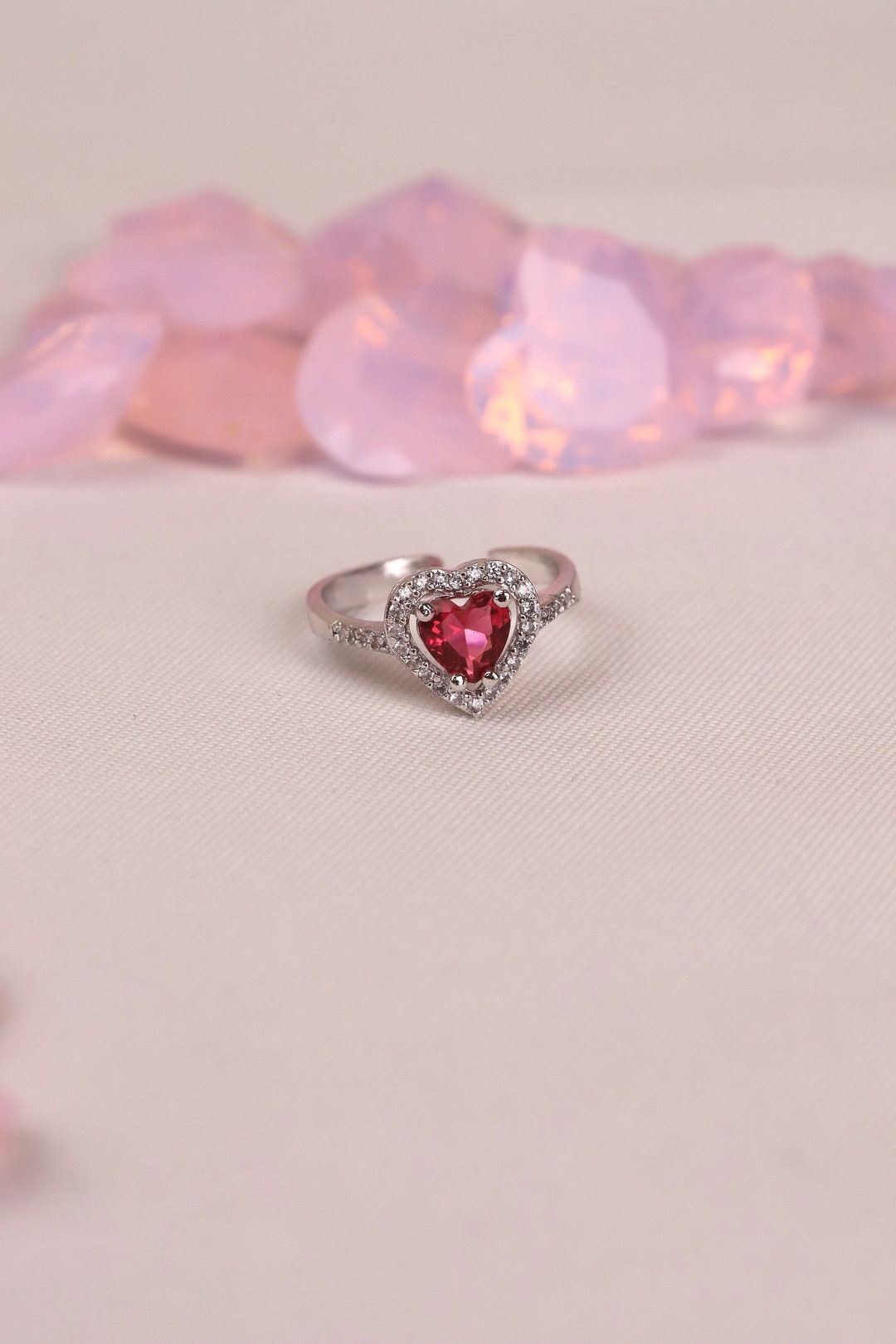 Pandora Elevated Red Heart Ring - Etsy