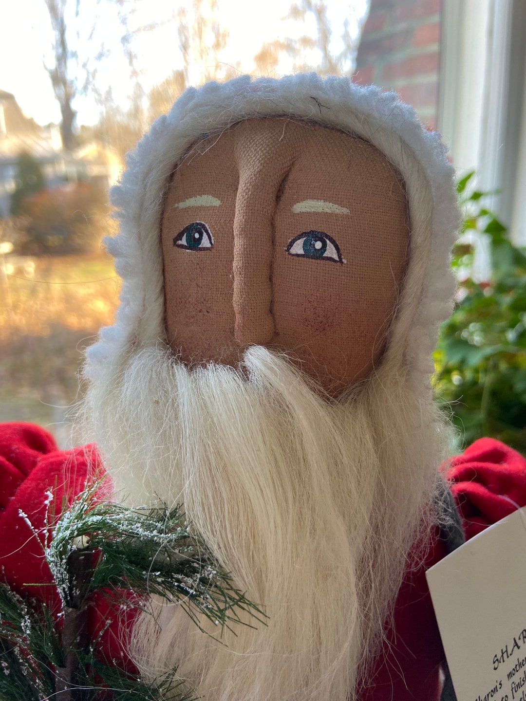 Vintage Folk Art Santa Door Stop by Sharon Andrews, 17” - Etsy