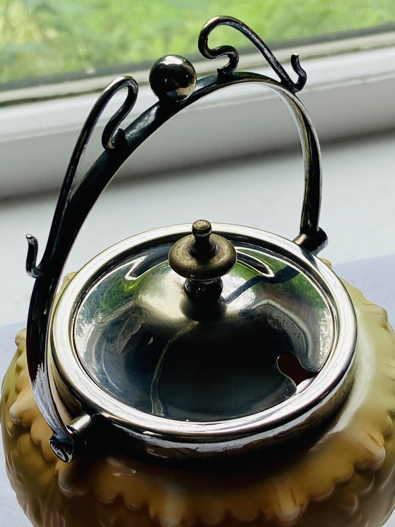 Antique Locke & Co. Porcelain Mustard Jar, Nickel Silver Lid - Etsy