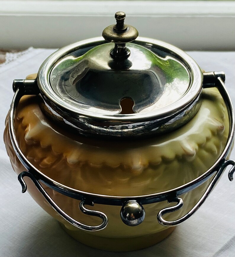 Antique Locke & Co. Porcelain Mustard Jar, Nickel Silver Lid - Etsy