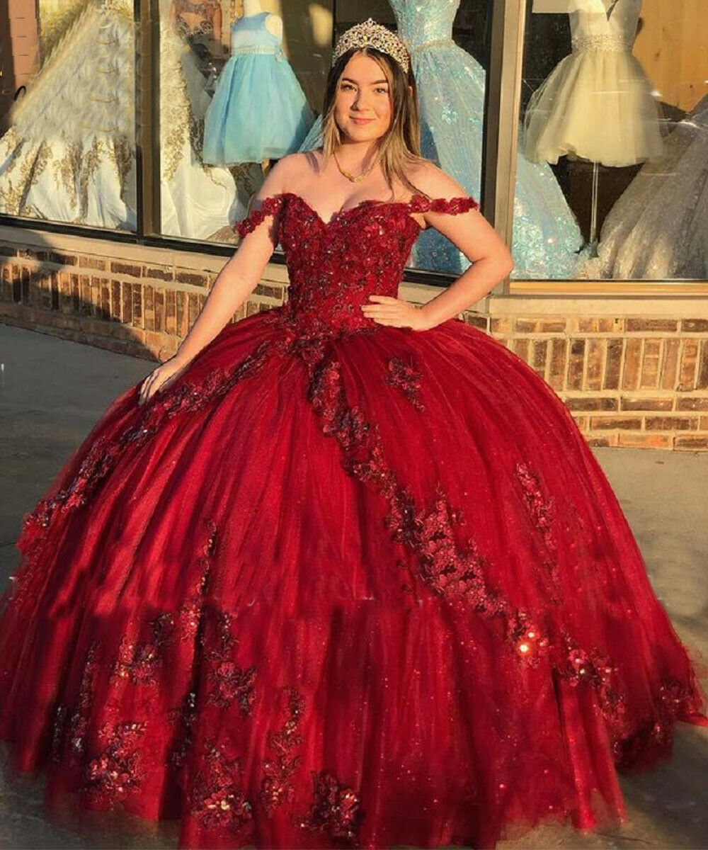 Dark Red Quinceanera Dresses