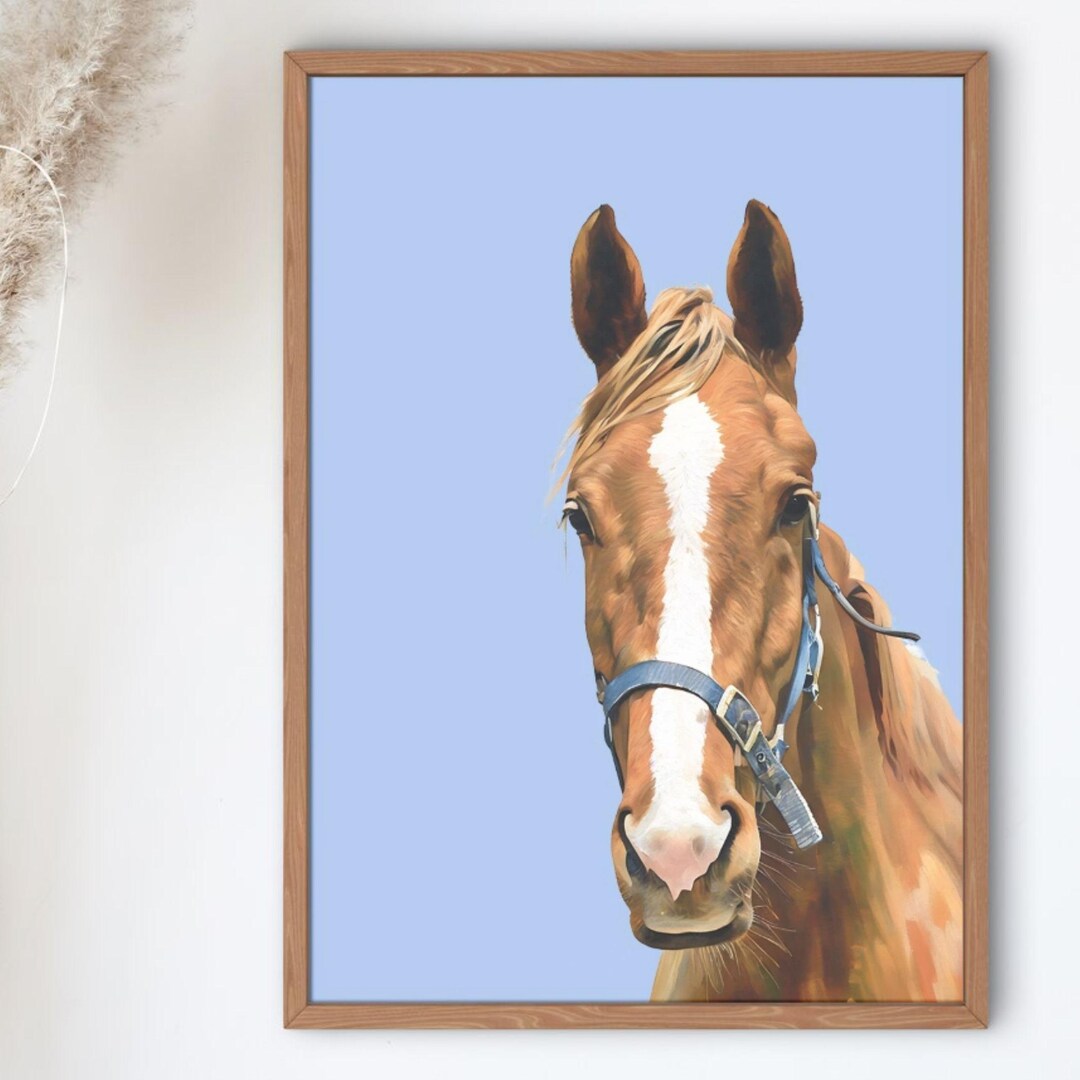 Horse Pony Portrait From Your Photo, Horse Art, Digital Watercolour ...