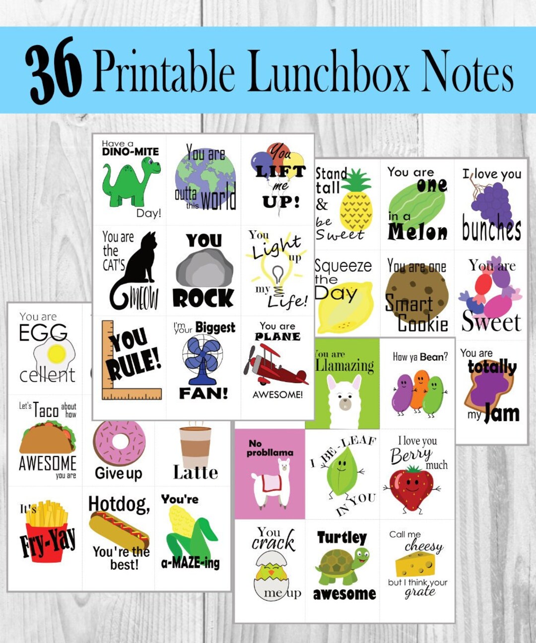 Printable Lunch Box Notes for Kids Children School Mail - Etsy