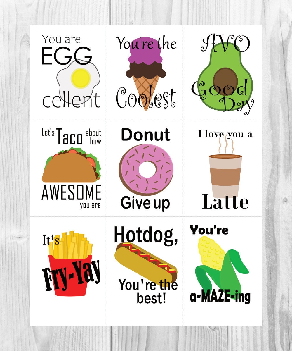 Printable Lunch Box Notes for Kids Children School Mail - Etsy