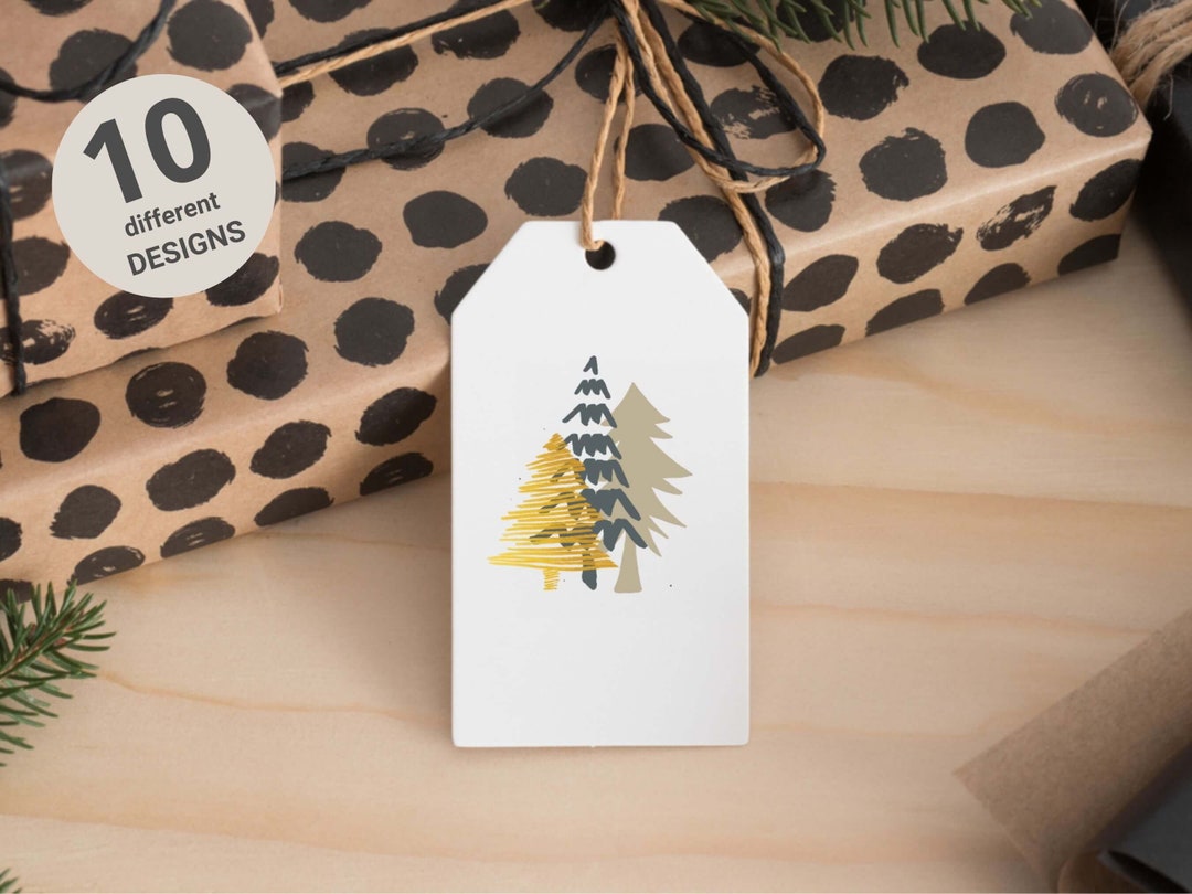 10 Boho Christmas Gift Tags High Quality Illustrations for Instant ...